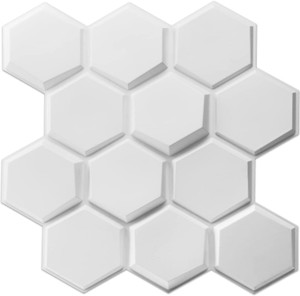 Kishlaytrading Textures Hexagon Design PVC Panel for Home Kitchen Studio Saloon Living Room ...