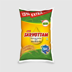 Super Sarvottam Physically refined Rice Bran Oil Pouch Price in India - Buy Super Sarvottam ...