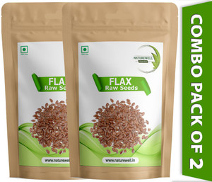 Naturewell Flax Seeds/ Linsees/ Alsi Beej with Omega 3 for Weight Loss- 50gram X 2 Brown Flax ...
