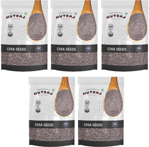 Nutraj Chia Seeds 1 Kg (200g X 5), Chia Seeds Weight Loss, Chia Seeds for Eating, Raw Chia Seeds ...