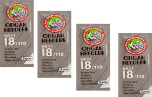 ORGAN Needles(4 Packs,20 Needles,Each Contain 5),Ha18 No.Works with All Sewing Machine Machine ...