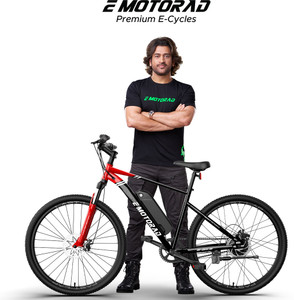 EMotorad X1 Black & Red (Limited Edition) 27.5 inches Single Speed Lithium-ion (Li-ion) Electric ...