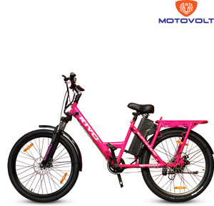 Motovolt KIVO Easy Bicycle with Integrated Back Carrier 26 inches Single Speed Lithium-ion (Li ...