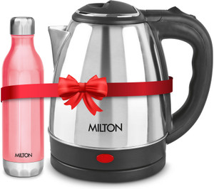 MILTON Go Electro, 1.5 L, Silver & Bliss 600 Water Bottle, 500 ml Electric Kettle Price in India ...