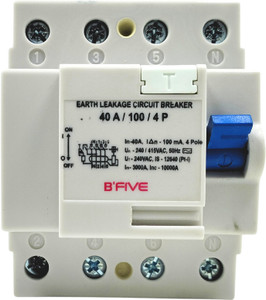b'five RCCB Four Pole 40 AMP/ Residual Current Circuit Breaker ISI Mark MCB BSF-436_40A.FP RCCB ...