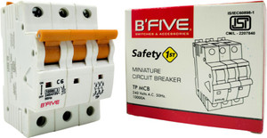 b'five Safety 1st Miniature circuit Breaker MCB Triple Pole PVC Plastic 3 pole TP 6A. C-Curve 10 ...