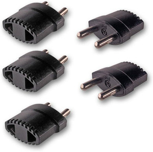 MX Word Conversion Moulded 2 Pin Flat Plug & 2 Pin Round 5Mm Plug(Type-D)659-5Pcs 5 A Two Pin ...