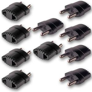 MX Word Conversion Moulded 2 Pin Flat Plug & 2 Pin Round 5Mm Plug(Type-D)659-10Pcs 5 A Two Pin ...