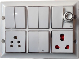 AP AP 12M GANG BOX WITH6 6A Switches &5PIN SOCKET,16A Switche &16A SOCKET &Regulator Wall Plate ...
