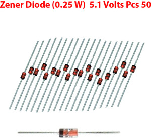 ELPH Zener Diode 5.1 Volts 1/4 Watt pieces 50 Electronic Components Electronic Hobby Kit Price ...