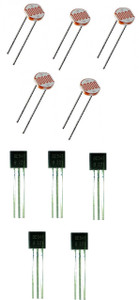 Wetrix (10 Pieces) 5 Pieces Each of LDR Resistor & BC547 Transistor Electronic Components ...