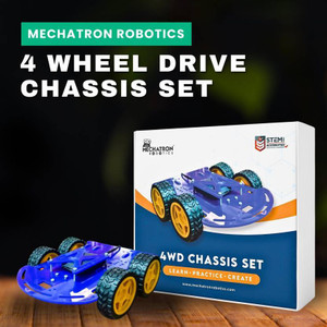 Mechatron Robotics DIY 4WD Robot Car Chassis Kit with Motors & Wheels for Age 8+ Educational ...