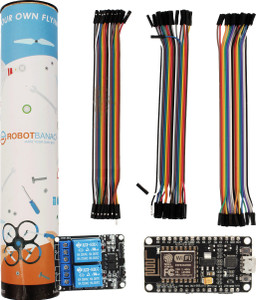 Robotbanao 2 Channel 5V Relay Module NodeMCU ESP8266 Development Board + Jumper Wire 60 pc ...