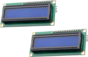 MAG BEE 16x2 LCD display soldered male header 16 pin Green color LCD display Pack of 2 ...