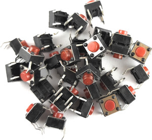 SAMAES 25 pics 4 Pin 6x6x5mm Micro Push Button Switch, 5mm Base to Head Height Electronic ...