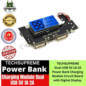 TechSupreme Dual USB 5V 1A 2.1A Mobile Power Bank PCB 18650 Battery Charger Power Module 1E ...