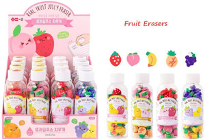 Flipkart.com | Crackles Bottles of Fruit Theme Tiny Erasers for Kids School Boys Girls (Pack of ...
