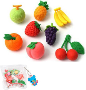 Flipkart.com | AncientKart Fancy Eraser Fruit Style Set of 8 Non-Toxic Eraser
