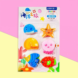 Flipkart.com | Partywala Under the Sea Animal Theme Eraser Eraser - Eraser