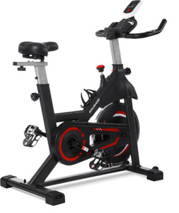 Sparnod Fitness SSB-11 Spin Bike with Heavy-Duty Flywheel, Pulse Sensor & 4-Way Adjustable Seat ...