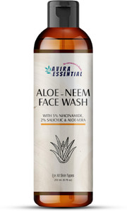 Avira Essential Aloe Neem Facewash For Pimple & Acne Prone Skin| Hydrating & PH Balanced ...