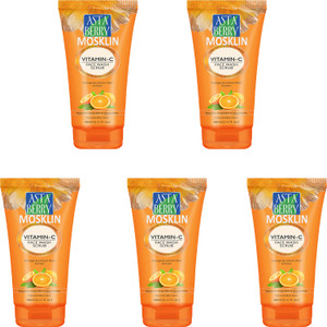 MOSKLIN ASTABERRY VITAMIN - C FACEWASH FOR REMOVES DEAD SKIN & PIMPLES SPOTS PACK OF - 5 Face ...