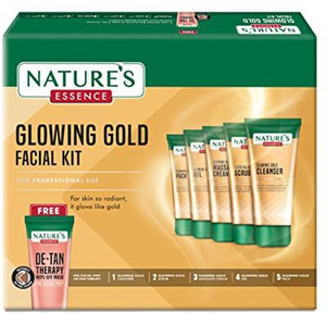Nature's Essence Glowing Gold Facial Kit--5 Steps-Pack Of 1- 300 g - Price in India, Buy Nature ...