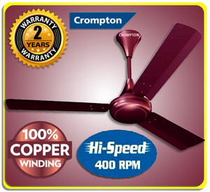 Crompton Super High Speed 400 rpm HS PLUS 51W Energy Saving SUREBREEZE 100% Copper 111 1 Star ...
