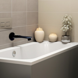D&B BATHWARE DB-NTC6119-SPT-Black Nautica Brass Spout | Bath Tap with Wall Flange | High Flow ...