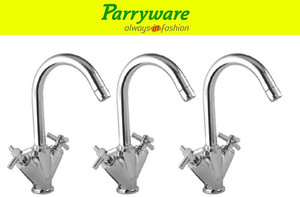 Parryware Trio Center Hole Basin Mixer Tap for hot and cold water set of 3 pic 066 Dual Handle ...