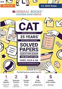 Oswaal CAT 25 Years' Chapter-wise and Topic-wise Solved Papers Question Bank 1990-2008, 2017 ...