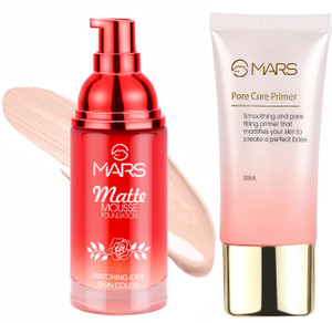 MARS Matte Mousse Foundation Beige With Long Lasting Prime Primer - 90 ml - Price in India, Buy ...
