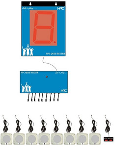 HPC Quiz Buzzer System With Jumbo Display and Big Remote with 8 Meter Wires Gaming Accessory Kit ...