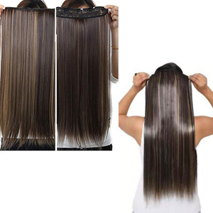 BELLA HARARO Natural Feel Golden Highlight 5 Clip-On Straight Extension Hair Extension Price in ...