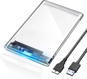 OG X NEXSA SATA to USB 3.0 External Hard Drive Enclosure HDD/SSD, Transparent Hard Disk Box 2.5 ...