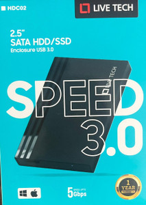 Live Tech HDC02 2.5 HDD/SSD Enclosure with usb 3.0 cable 2.5 inch Shock Resistant Water Proof ...