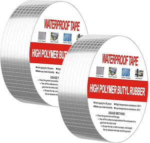 ANTIQ WORLD Super Waterproof Aluminum Foil Tape for Leakage Repair Pipe Roof Water Leakage 500 ...