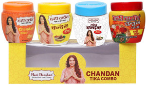 Hari Darshan Chandan Tika Combo - Kumkum, Kesar, Roli, White tilak (Pack of 4) Price in India ...