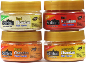 Siddhbali Kesar Chandan Ashtagandha Gopi Chandan Roli KumKum Tika Tilak Powder Combo of 4 Price ...