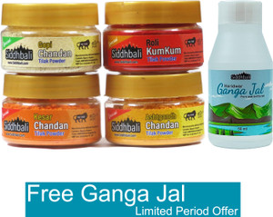 Siddhbali Kesar Chandan Ashtagandha Gopi Chandan Roli KumKum Tika Tilak Powder Combo of 4 Price ...