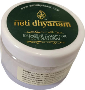 Neti Dhyanam Bhimseni Camphor - 100% Pure & Natural | Puja, Cleansing & Diffuser - 50 gm Price ...