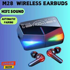 GUGGU M28 Wireless Earbuds, TWS Bluetooth 5.1, Mirror Screen LED Display, HD SoundV43 Bluetooth ...