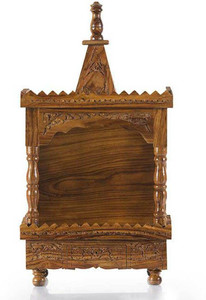 Devki Interiors Wooden 1 Dom Pooja Mandir for Home Big Size Modern Temple for Home Prayer Unit ...