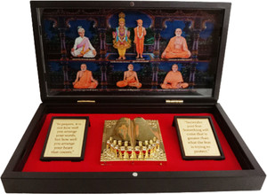 BRASS BLESSING Gold Plated Lord SAHAJANAND SWAMI Pocket Temple - An Unique OFFICE (1783) Metal ...