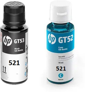 HP INK BOTTLE FOR HP 521 Original ALL IN ONE Black & CYAN SMART TANK ...