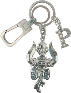 cabo dream Lord Shiv Trishul Damru Chrome Finishing Stylish Locking Lock With P Letter Key Chain ...