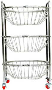 PME Fruit & Vegetable 3 Layer Ovel Stainless Steel Kitchen Trolley Price in India - Buy PME ...
