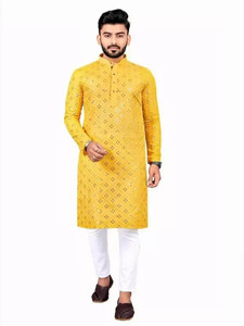 Nellist Men Self Design Straight Kurta - Buy Nellist Men Self Design Straight Kurta Online at ...