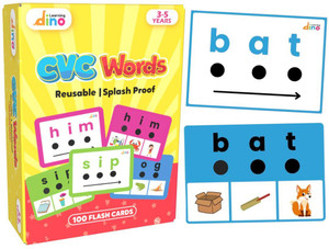 Learningdino 100 CVC Words Flashcards - 25 CVC Families Price in India ...