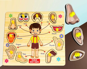 SHALAFI Activities Body Parts Chart Board Game Learning Puzzle Wooden ...
